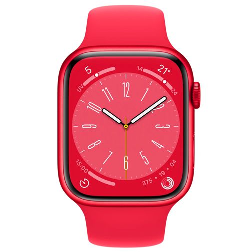 Apple Watch Series 8 41mm Rood (Rode Siliconenband) - Belsimpel