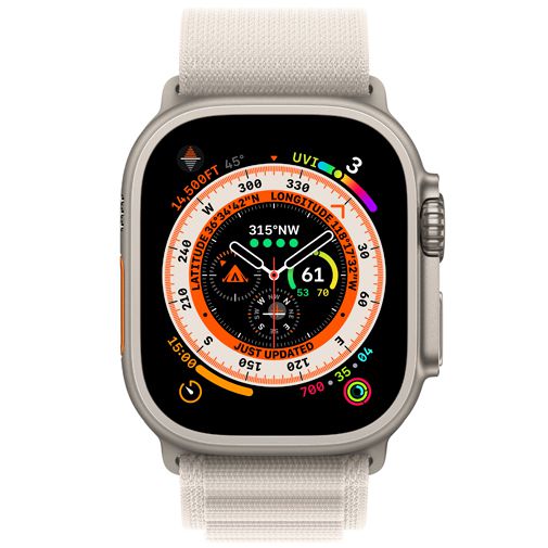 Apple Watch Ultra (Witte Textiel Band M) - Belsimpel