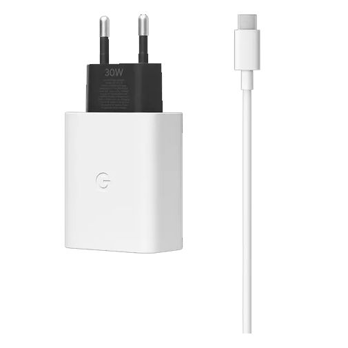 Google USB-C Snellader 30W + USB-C Kabel Wit - Belsimpel