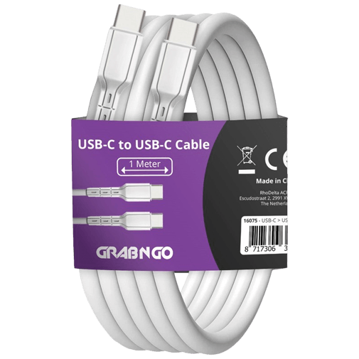 Grab 'N Go USB-C Cable 1 Metre White - Gomibo.ie