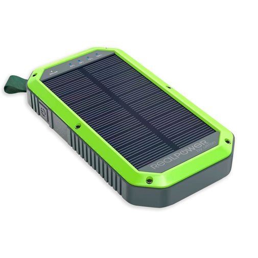 Realpower PB-10000 Solar Kabellose Powerbank 10.000mAh Schwarz/Grün ...
